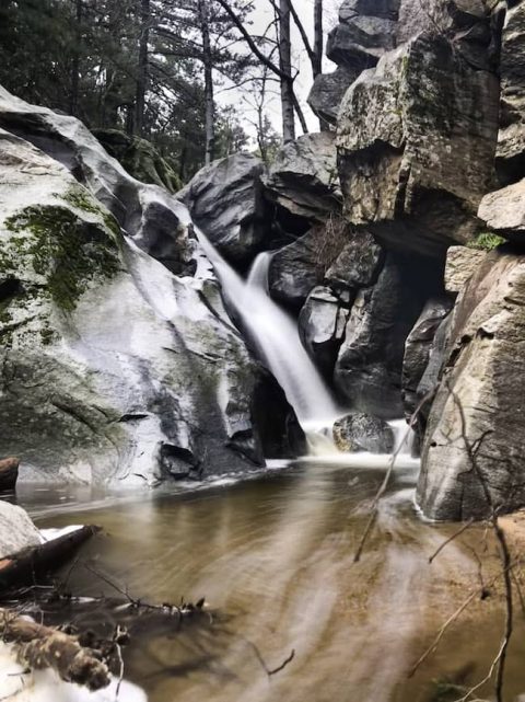 Hiking Heart Rock Waterfall In The Snow: A Crestline Gem